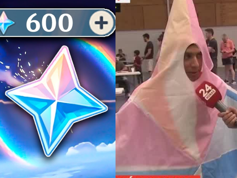 Joven llegó a votar disfrazado de "protogema" de Genshin Impact